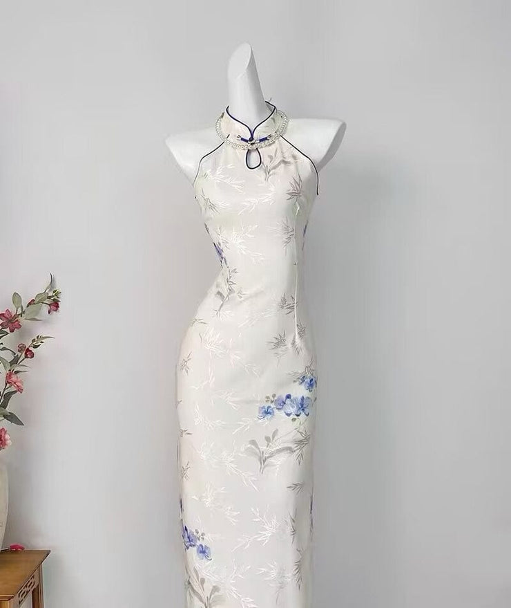 Water drop collar Qipao for women, halter Cheongsam, sleeveless Qipao ...