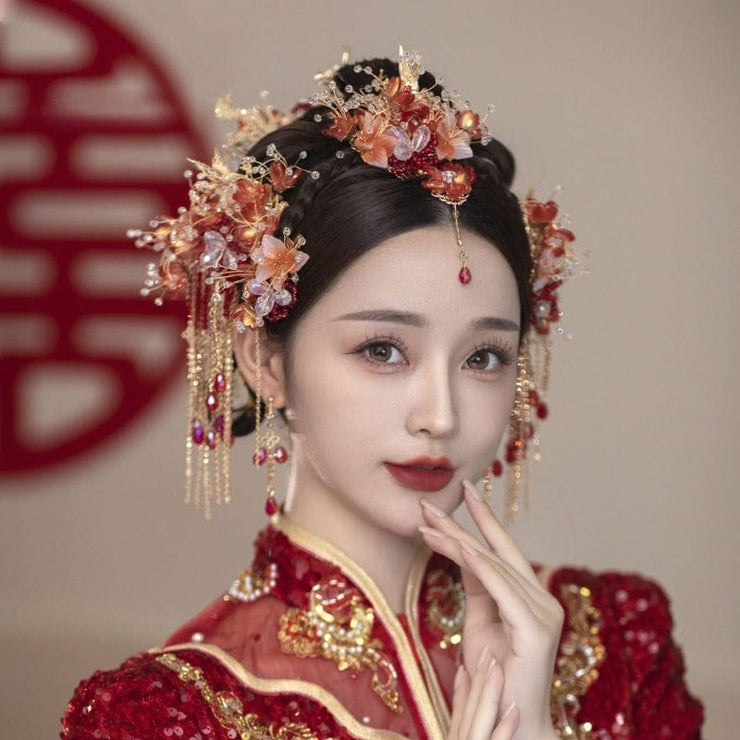 Chinese bridal hair Accessories, Chinese wedding headwear – Beth&Brian ...