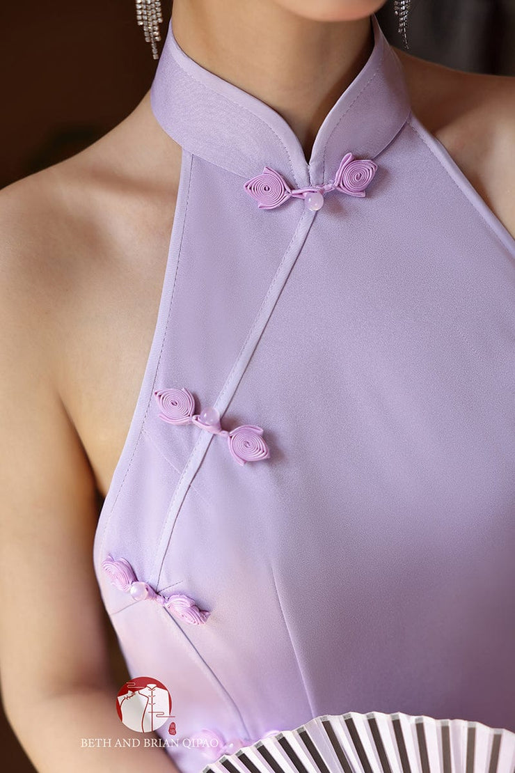 Backless Qipao, halter Cheongsam, Chinese halter dress, halter qipao ...