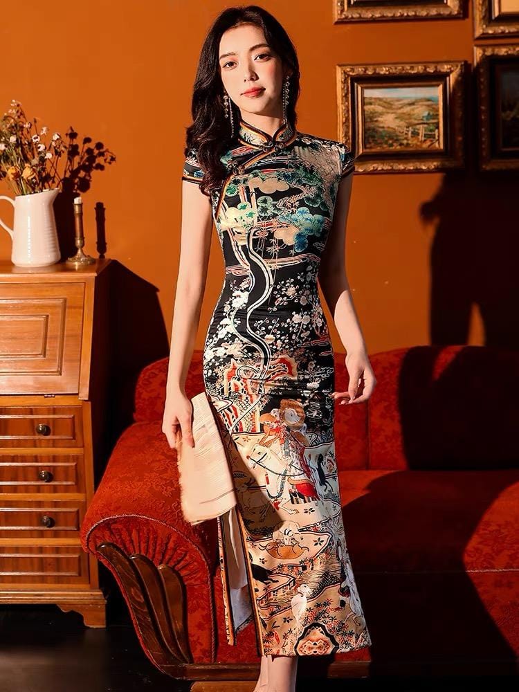 Qipao dress for women, modern Qipao dress, Chinese traditional dress ...